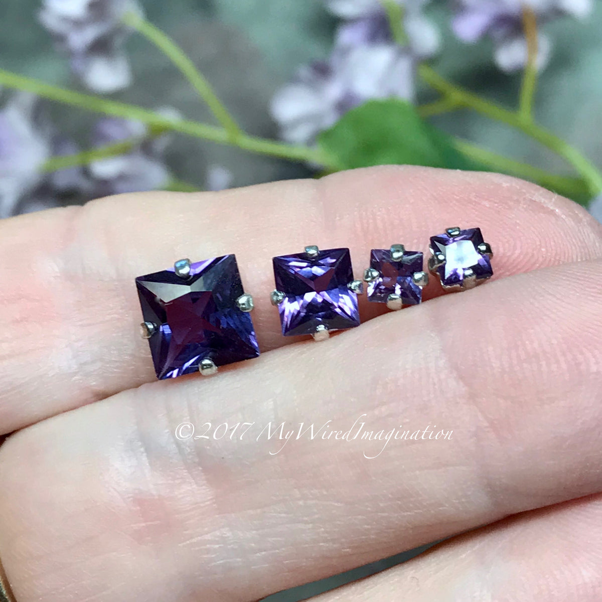 Alexandrite, Color Change, Lab Created, 4mm, 6mm, or 8mm Square, Facet ...